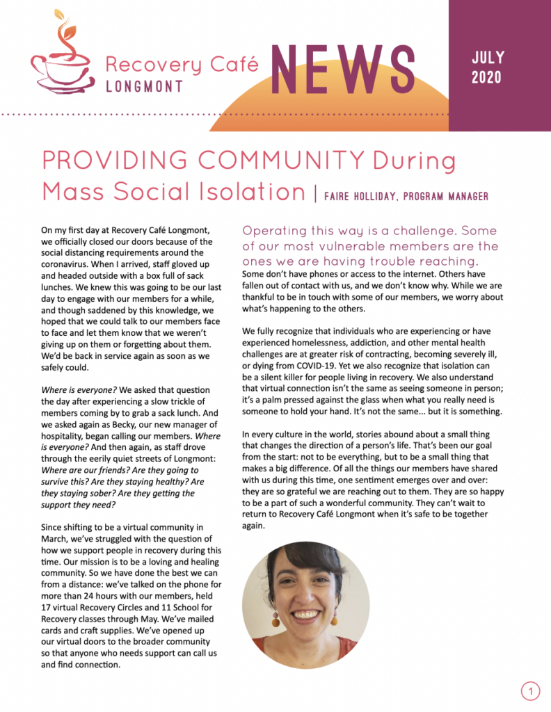 Learn About Recovery - Recovery Café Longmont